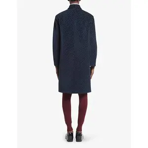Prada Pinstriped Collared Corduroy Coat