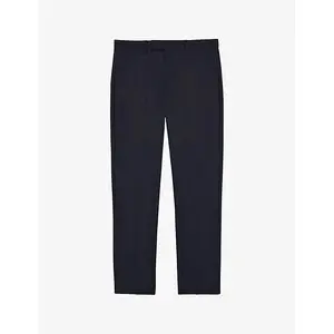 REISS Eastbury Slim-fit Mid-rise Stretch-cotton Chinos - Navy
