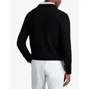 REISS Buttoned Wool Cardigan - Black