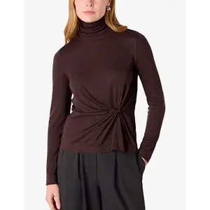 Whistles Roll-neck Twist-front Woven Top