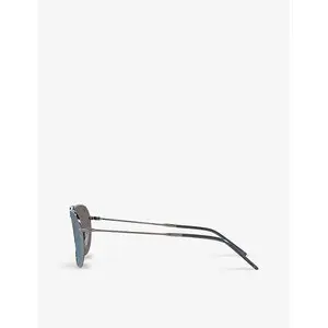 Ray-ban Caravan Reverse Square-frame Metal Sunglasses