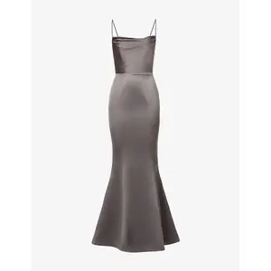 House Of Cb Violette Fishtail Hem Maxi Dress - Shadow
