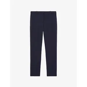 The Kooples High-rise Straight-cut Stretch-woven Trousers - Nav03