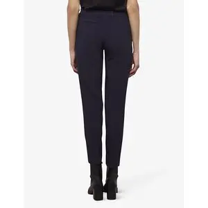 The Kooples High-rise Straight-cut Stretch-woven Trousers