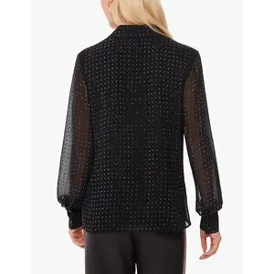 Whistles Hot Fix Diamante-embellished Woven Blouse - Black
