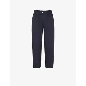 Whistles Tessa Cropped Cotton Trousers - Black