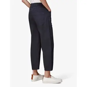 Whistles Tessa Cropped Cotton Trousers - Black