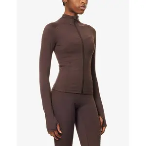 SISTERLY TRIBE Softsculpt Zip Jersey Jacket - Espresso