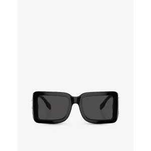 Burberry Be4406u Square Frame Acetate Sunglasses With Oversized Branding - Black