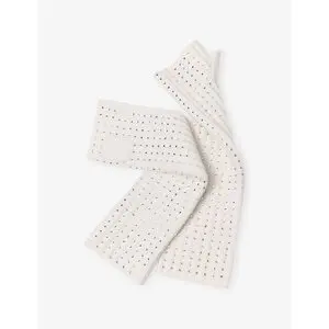 Maje Rhinestone Embellished Wool Mittens - Ecru