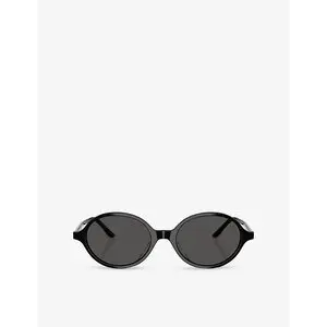 Oliver Spencer X Khaite Oval-frame Acetate Sunglasses - Black