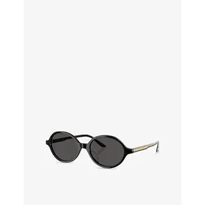 Oliver Spencer X Khaite Oval-frame Acetate Sunglasses - Black