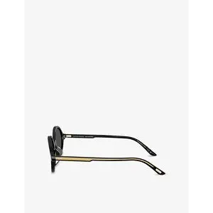 Oliver Spencer X Khaite Oval-frame Acetate Sunglasses - Black
