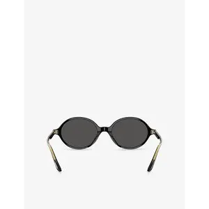 Oliver Spencer X Khaite Oval-frame Acetate Sunglasses - Black