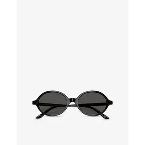 Oliver Spencer X Khaite Oval-frame Acetate Sunglasses - Black