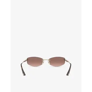JIMMY CHOO Oval Frame Metal Sunglasses - Gold