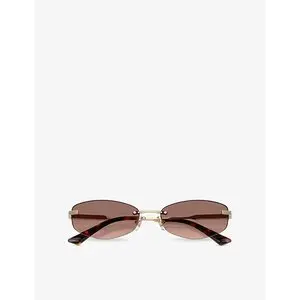 JIMMY CHOO Oval Frame Metal Sunglasses - Gold