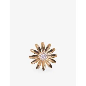 Maje Flower Brooch With Rhinestone Embellishment - Gold