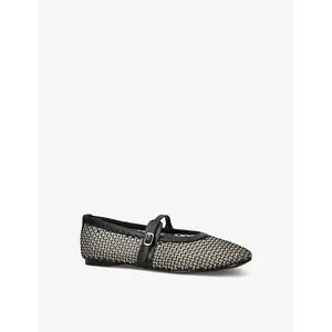 Steve Madden Embellished Mesh Ballet Flats With Buckle Strap