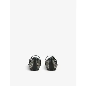 Steve Madden Embellished Mesh Ballet Flats With Buckle Strap
