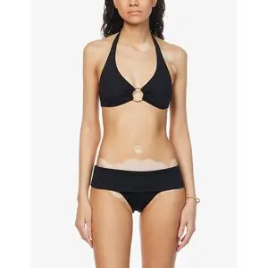 Melissa Odabash Brussels Ring-embellished Halter-neck Bikini Top - Black