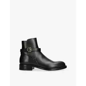 THE ROW Nobilis Buckle Leather Ankle Boots
