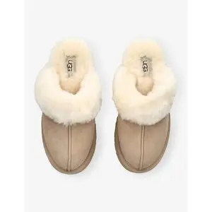 UGG Disquette Shearling-lined Suede Slippers - Beige
