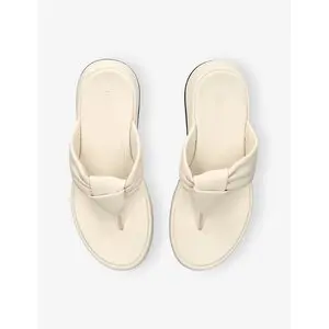Fitflop Mode Knot-strap Leather Flatform Sandals - Bone