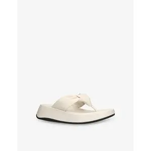 Fitflop Mode Knot-strap Leather Flatform Sandals - Bone