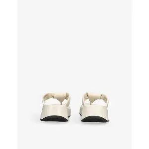 Fitflop Mode Knot-strap Leather Flatform Sandals - Bone