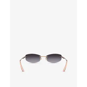 JIMMY CHOO Oval Frame Metal Sunglasses - Pink