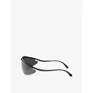 FERRARI Fh1015 Irregular-frame Metal Sunglasses - Black