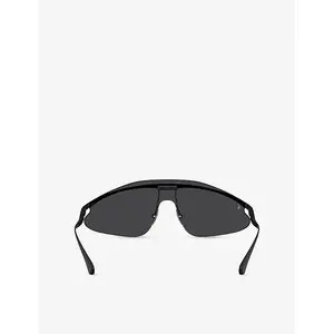 FERRARI Fh1015 Irregular-frame Metal Sunglasses - Black
