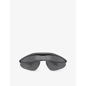 FERRARI Fh1015 Irregular-frame Metal Sunglasses - Black