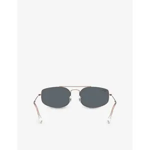 Ray-ban Rb3845 Explorer V Irregular-frame Metal Sunglasses - Brown