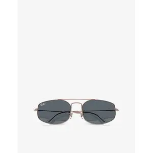 Ray-ban Rb3845 Explorer V Irregular-frame Metal Sunglasses - Brown