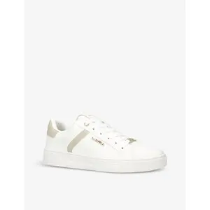 Carvela Daze Low-top Faux-leather Trainers With Gold-tone Hardware