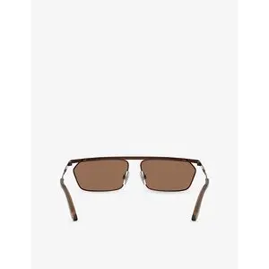 Dolce & Gabbana Rectangle Metal Sunglasses - Brown