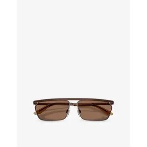 Dolce & Gabbana Rectangle Metal Sunglasses - Brown