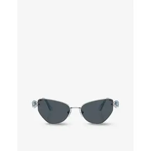 SWAROVSKI Sk7003 Irregular Frame Sunglasses - Silver