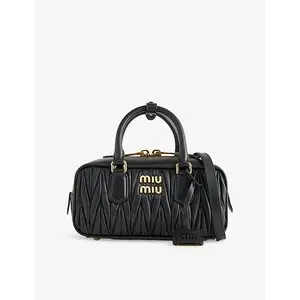 Miu Miu Arcadie Leather Top Handle Bag - Nero