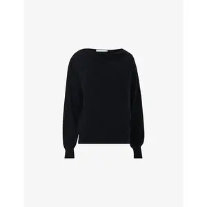 LEEM Cowl Neck Knitted Wool-blend Jumper - Black