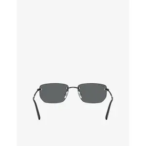 Ray-ban Irregular Metal Sunglasses - Black