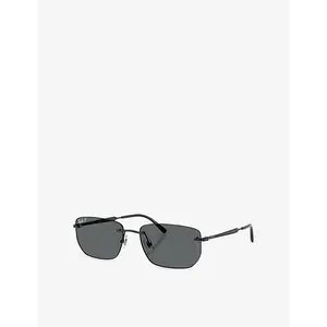 Ray-ban Irregular Metal Sunglasses - Black