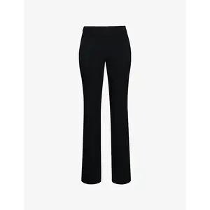 House Of Cb Chiara Straight-leg Stretch-crepe Trousers - Black