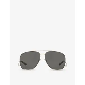 Saint Laurent Pilot-frame Metal Sunglasses - Silver