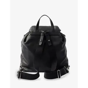 Prada Medium Leather Backpack With Logo Embellishment