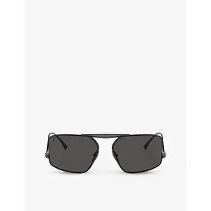 FERRARI Fh1008 Irregular-frame Metal Sunglasses - Black