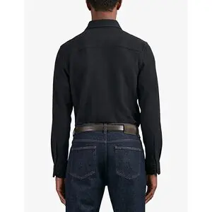 REISS Forsithe Twin-pocket Regular-fit Cotton-blend Overshirt - Navy