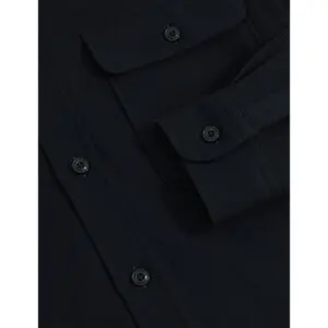 REISS Forsithe Twin-pocket Regular-fit Cotton-blend Overshirt - Navy